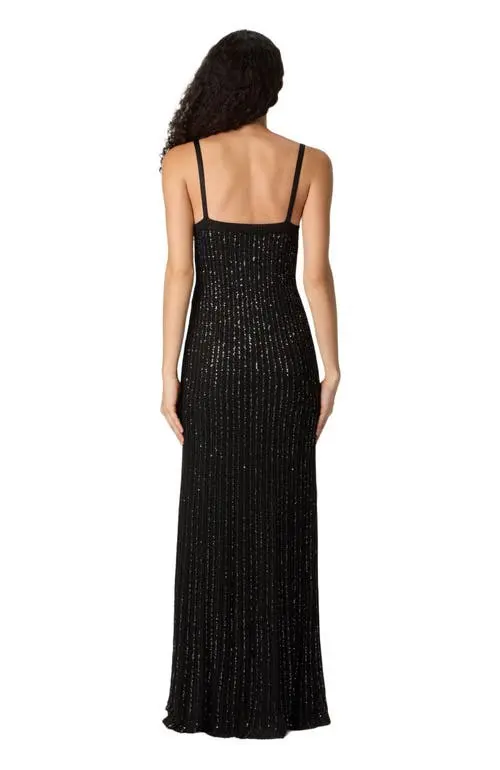 Missoni Sleeveless Long Dress In Viscose Lamé Blend With Sequins - Black