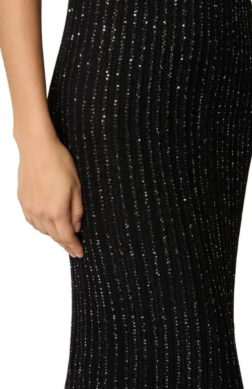 Missoni Sleeveless Long Dress In Viscose Lamé Blend With Sequins - Black