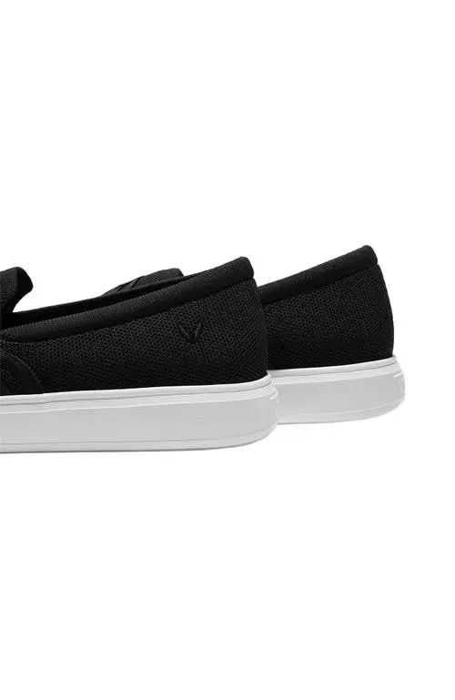 Vivaia V-tune Classic Slip-on Water-repellent Sneakers With Embroidered Trim - Black