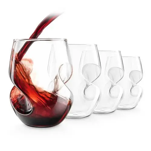 Final Touch Conundrum Red Wine Glasses - Clear