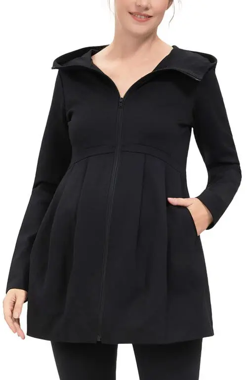 KIMI + KAI Maternity Fit & Flare Hooded Jacket