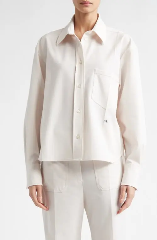 Victoria Beckham Long Sleeve Crop Button-up Shirt
