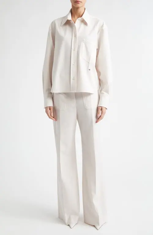Victoria Beckham Long Sleeve Crop Button-up Shirt
