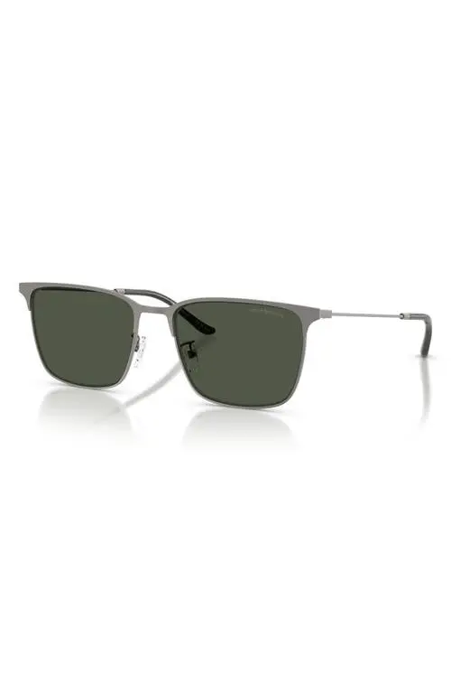 Emporio Armani 57mm Polarized Rectangular Sunglasses