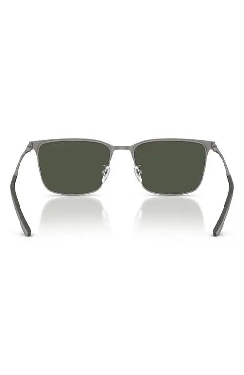 Emporio Armani 57mm Polarized Rectangular Sunglasses