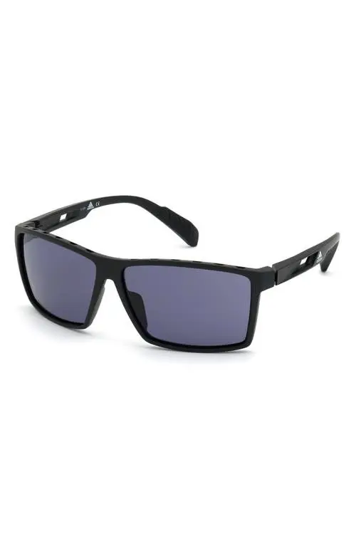 Adidas 63mm Rectangular Sunglasses - Black/smoke Lens Kolor Up Tm