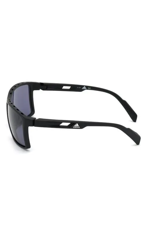 Adidas 63mm Rectangular Sunglasses - Black/smoke Lens Kolor Up Tm