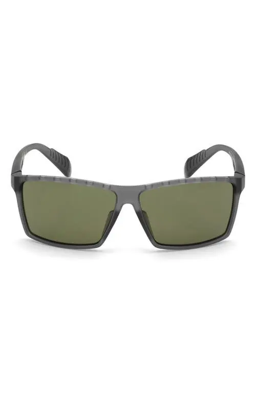 Adidas 63mm Rectangular Sunglasses - Grey/green Kolor Up Tm Lenses