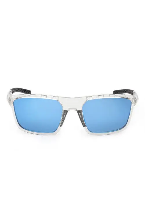 Adidas 57mm Navigator Sunglasses - Crystal/blue Mirror