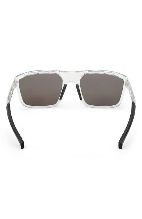 Adidas 57mm Navigator Sunglasses - Crystal/blue Mirror
