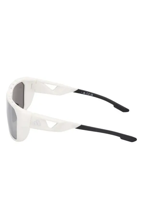 Adidas 57mm Navigator Sunglasses - White/smoke Mirror