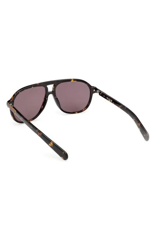 Adidas 58mm Pilot Sunglasses - Dark Havana/brown