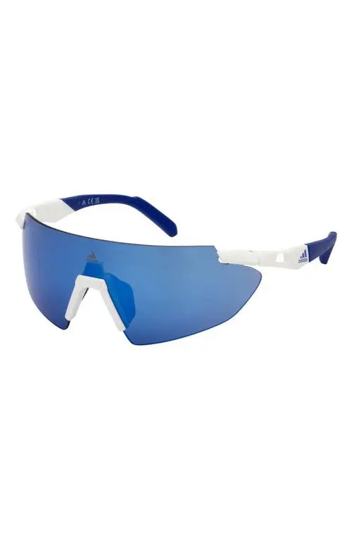 Adidas 00mm Shield Sunglasses - White/blue Mirror