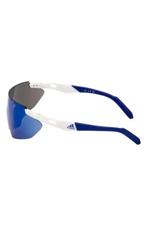 Adidas 00mm Shield Sunglasses - White/blue Mirror