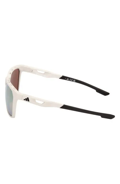 Adidas 55mm Navigator Sunglasses - White/brown Mirror