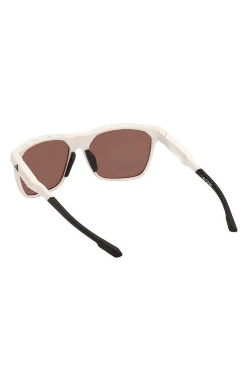 Adidas 55mm Navigator Sunglasses - White/brown Mirror