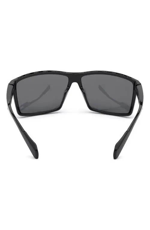 Adidas 63mm Rectangular Sunglasses - Black/smoke Polarized Lenses