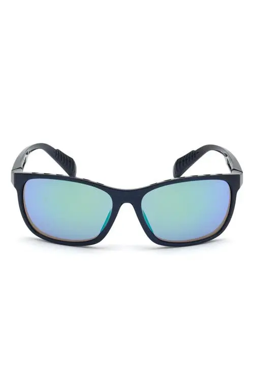 Adidas 62mm Square Sunglasses - Blue/green Mirror Lenses
