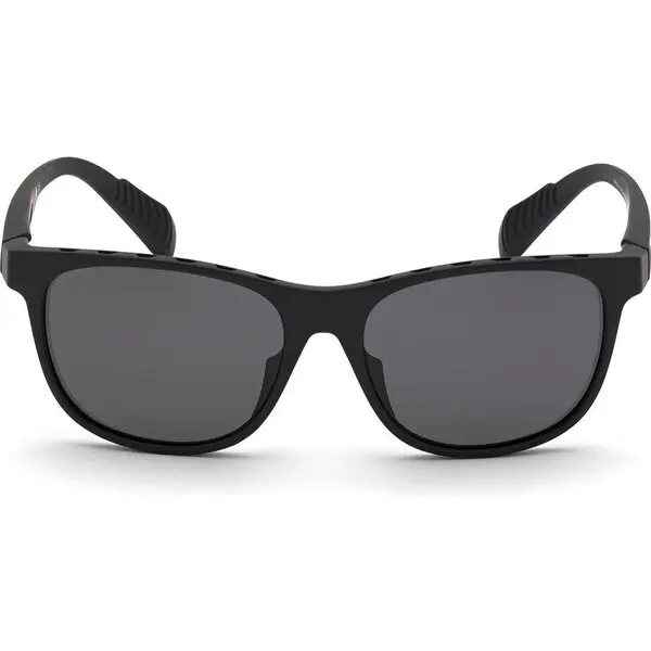 Adidas 55mm Round Frame Sunglasses - Matte Black/smoke Polarized
