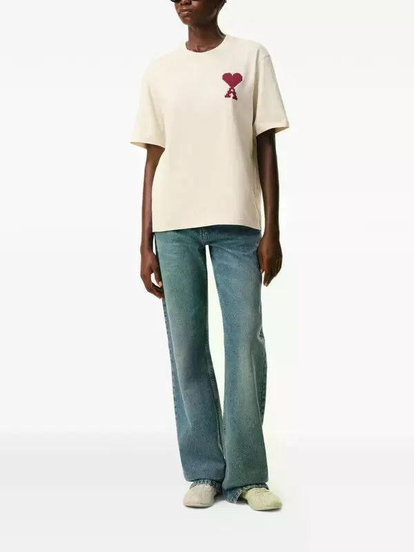 AMI Paris Logo-embroidered T-shirt