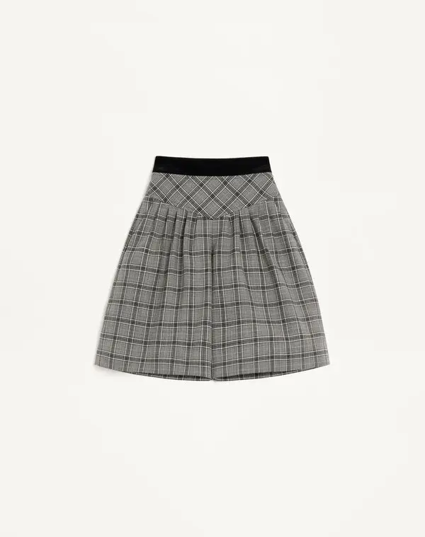 Valentino Garavani Check Pattern Wool Bermuda Shorts - Grey