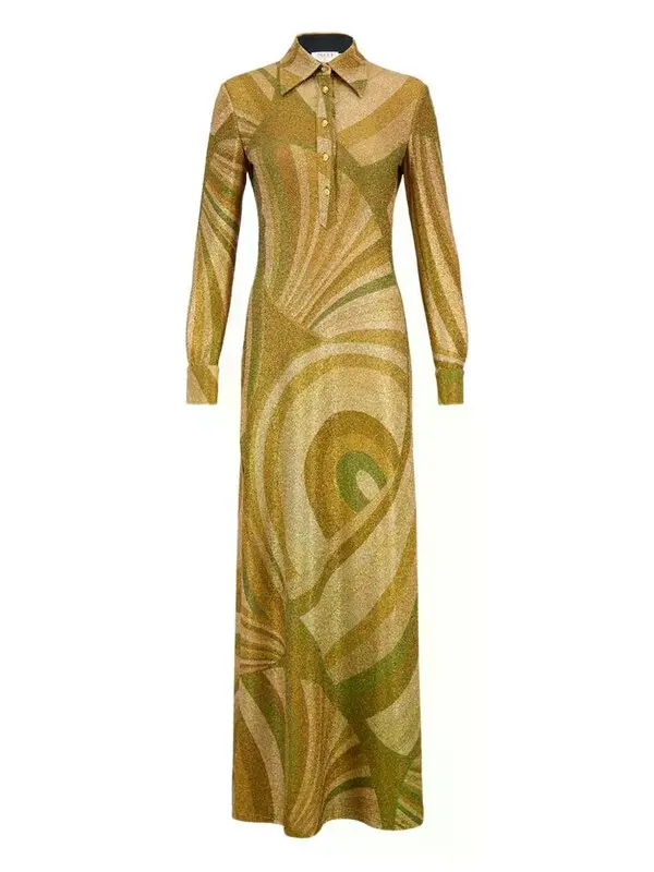 Emilio Pucci Buttoned Printed Maxi Dress