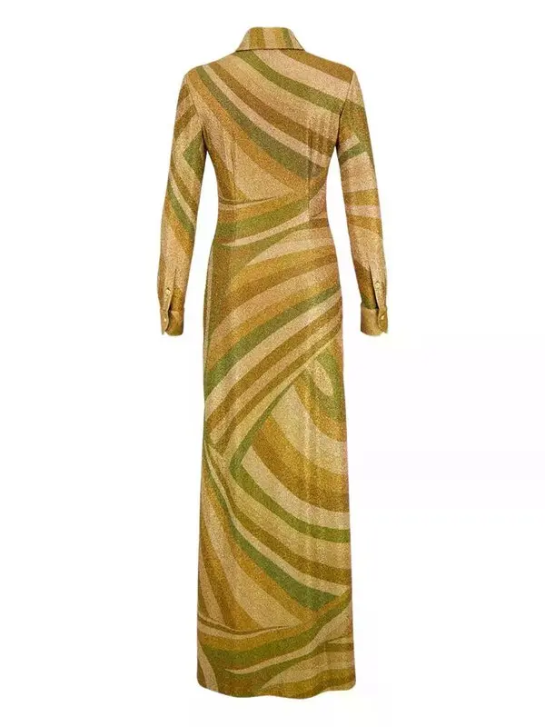 Emilio Pucci Buttoned Printed Maxi Dress
