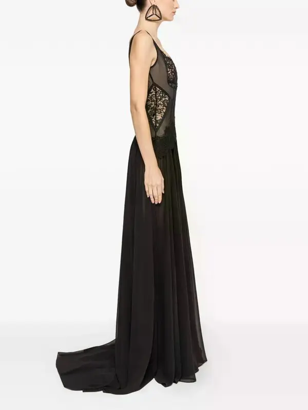 NISSA Lace-trimmed Corset Gown