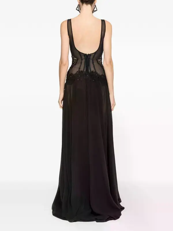 NISSA Lace-trimmed Corset Gown
