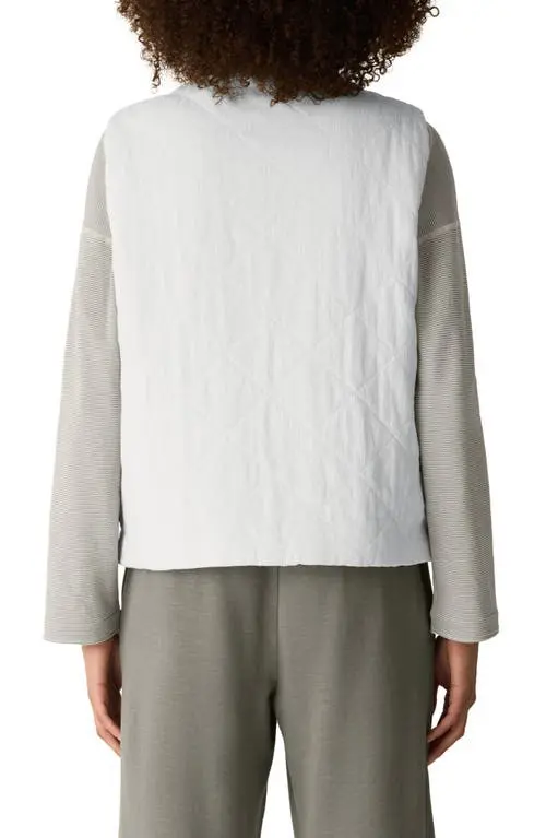 Eileen Fisher Quilted Linen & Cotton Vest