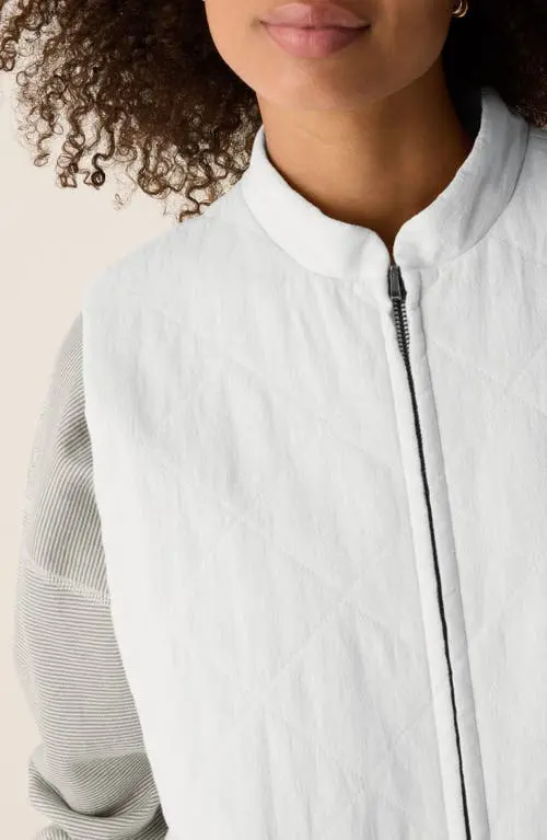 Eileen Fisher Quilted Linen & Cotton Vest