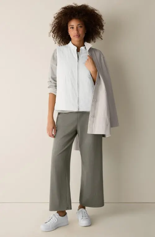 Eileen Fisher Quilted Linen & Cotton Vest