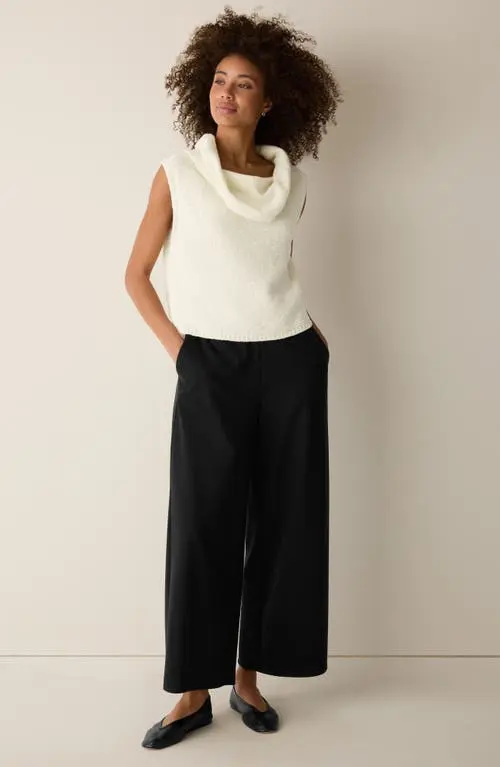 Eileen Fisher Cowl Neck Organic Cotton Blend Sweater