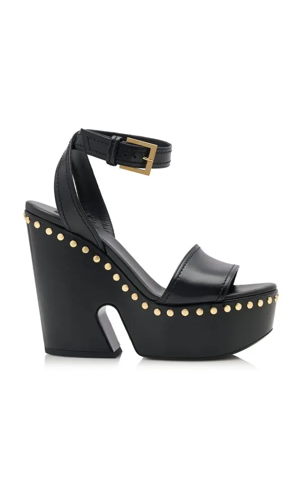 Givenchy Studded Wedge Platform Sandals - Black