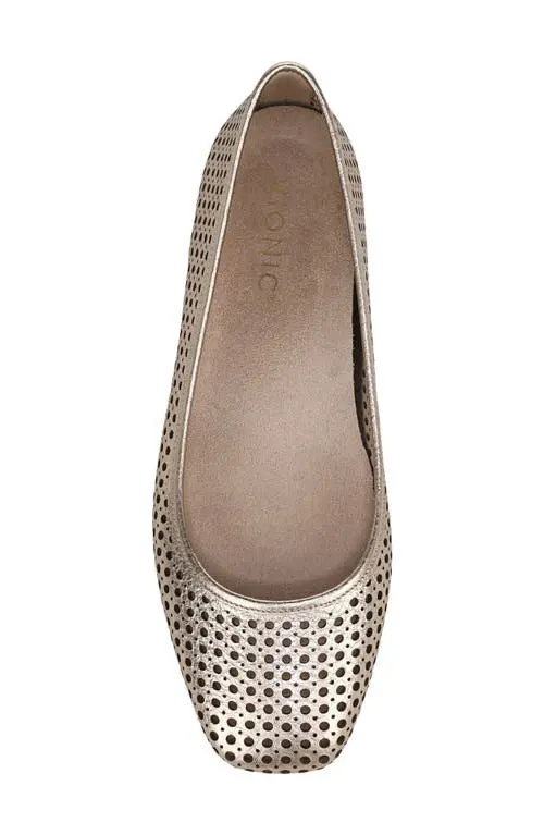 Vionic Orinda Perforated Ballet Flat - Bronze