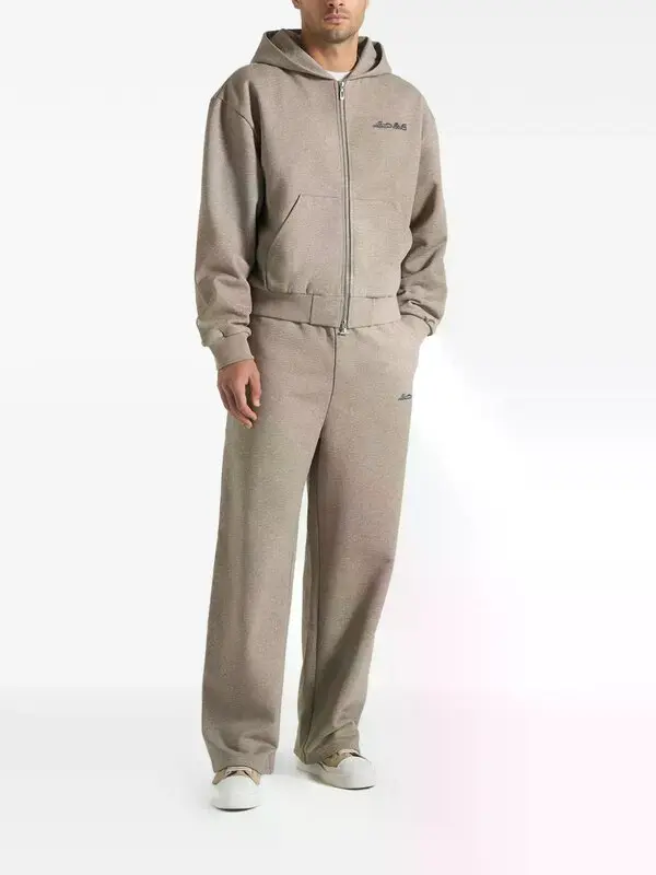 Manière De Voir Signature Relaxed-fit Zip Hoodie - Brown