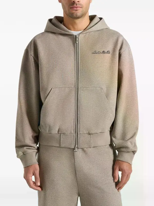 Manière De Voir Signature Relaxed-fit Zip Hoodie - Brown