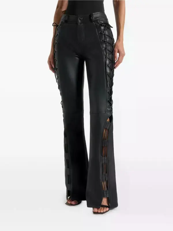 Manière De Voir Maniere De Voir Lace-up Flared Trousers - Black