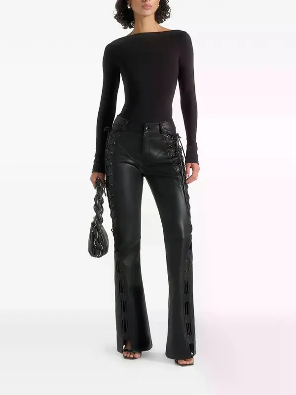 Manière De Voir Maniere De Voir Lace-up Flared Trousers - Black