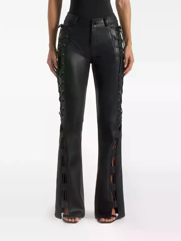 Manière De Voir Maniere De Voir Lace-up Flared Trousers - Black
