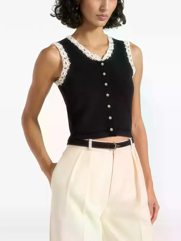 Manière De Voir Maniere De Voir Evelyn Crochet Frill Crop Top