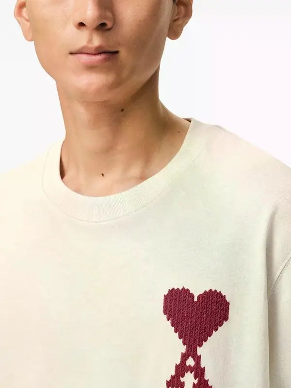 AMI Paris De Coeur Logo-embroidered T-shirt