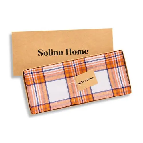 Solino Home Linen Table Runner For Dining Table, Holiday And Everyday Table Decor Plaid