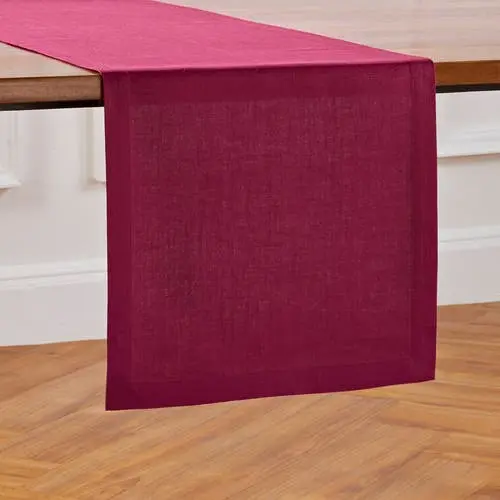 Solino Home Linen Table Runner For Dining Table - Beet