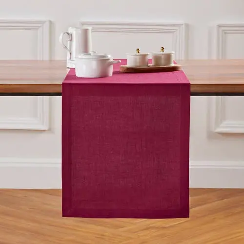 Solino Home Linen Table Runner For Dining Table - Beet