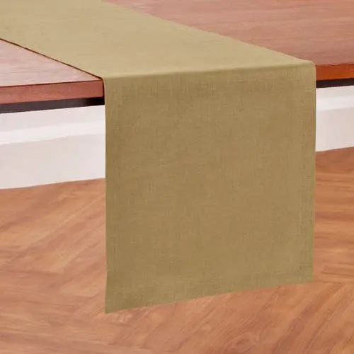 Solino Home Linen Table Runner For Dining Table - Kelp