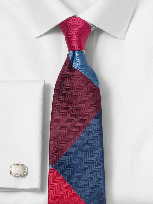 PAUL FREDRICK Patchwork Silk Neck Tie