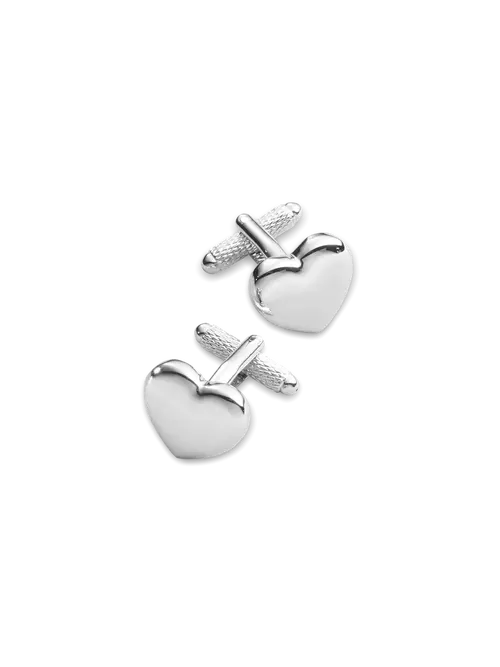 PAUL FREDRICK Heart Cufflink - Silver