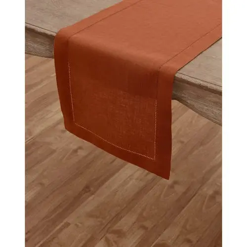 Solino Home Linen Table Runner For Dining Table - Cinnamon
