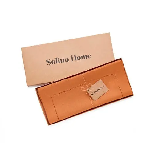 Solino Home Linen Table Runner For Dining Table - Pumpkin